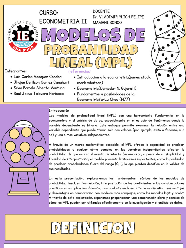 MODELOS de Probabilidades | PDF | Probabilidad | Mínimos cuadrados ordinarios