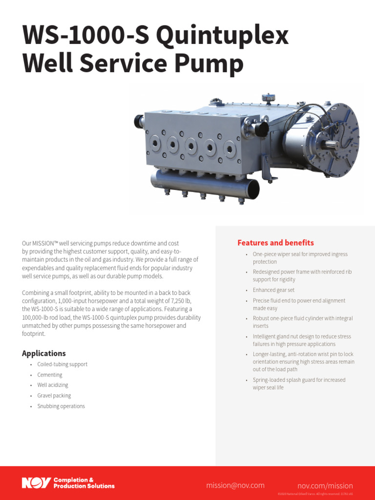 MISSION-WS-1000-S-Pump-Spec-Sheet | PDF