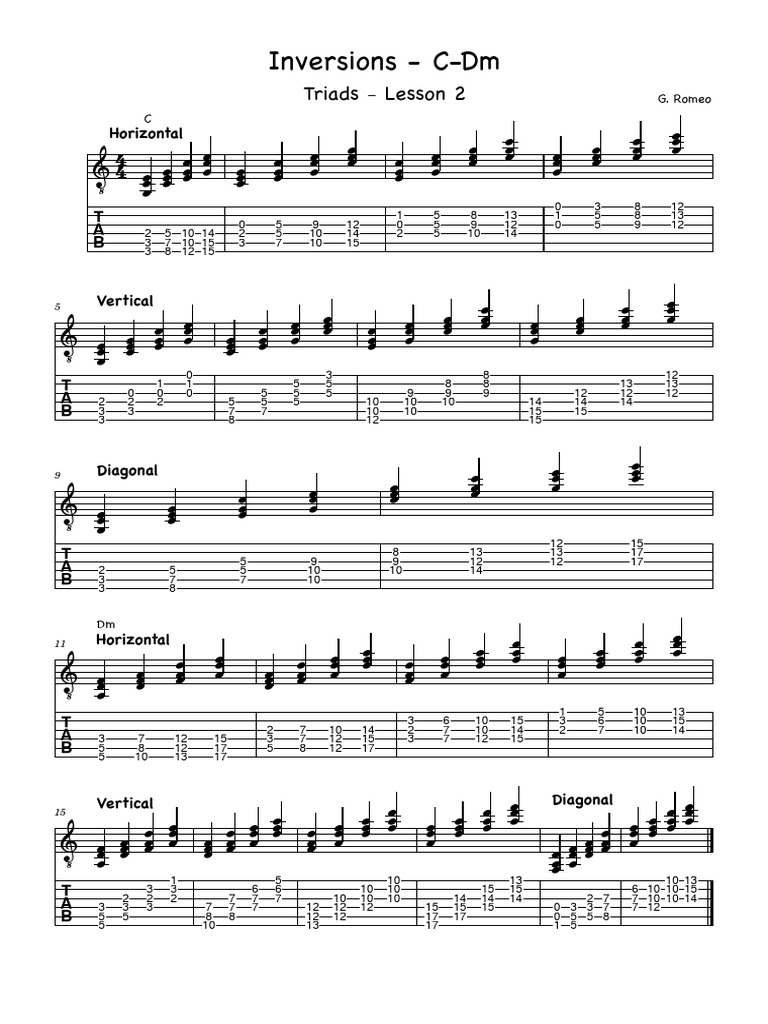 Triads - Lesson 2 - Inversions - C-DM | PDF