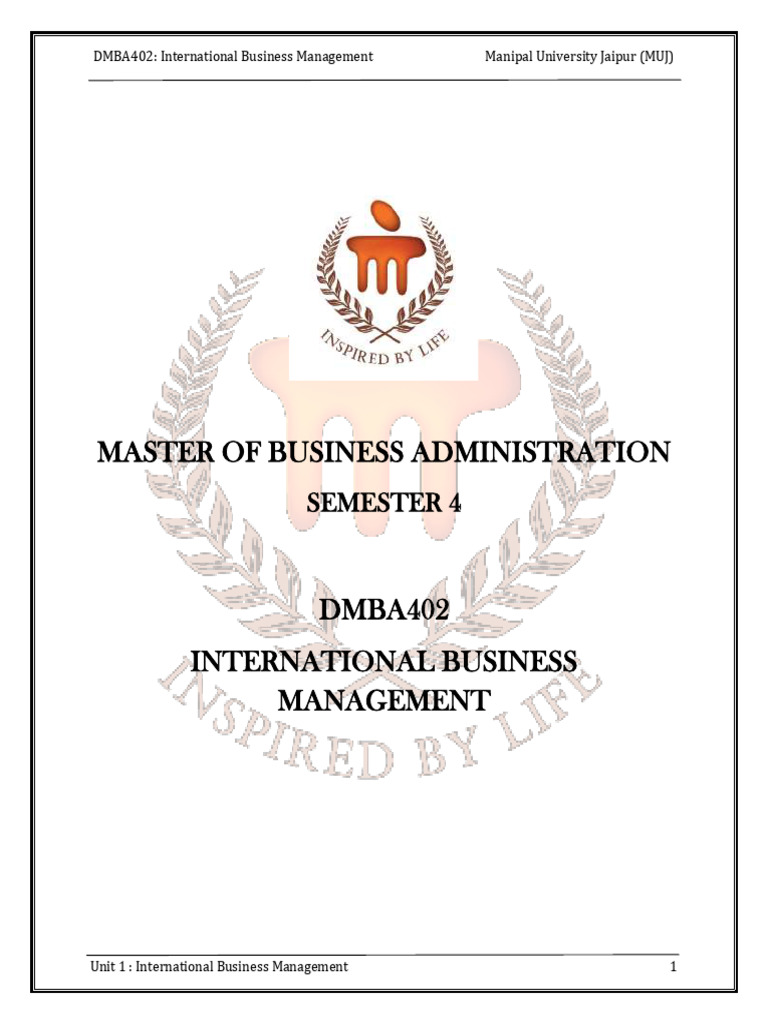 Unit-01 International Business Management | PDF