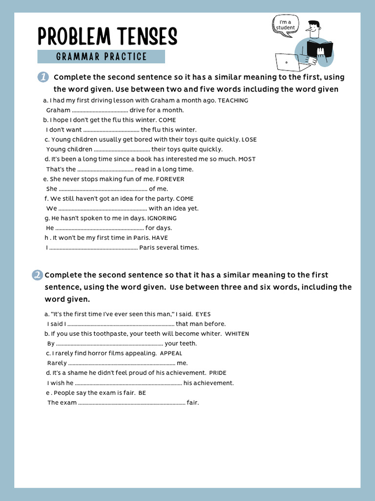 Problem Tenses B2 | PDF