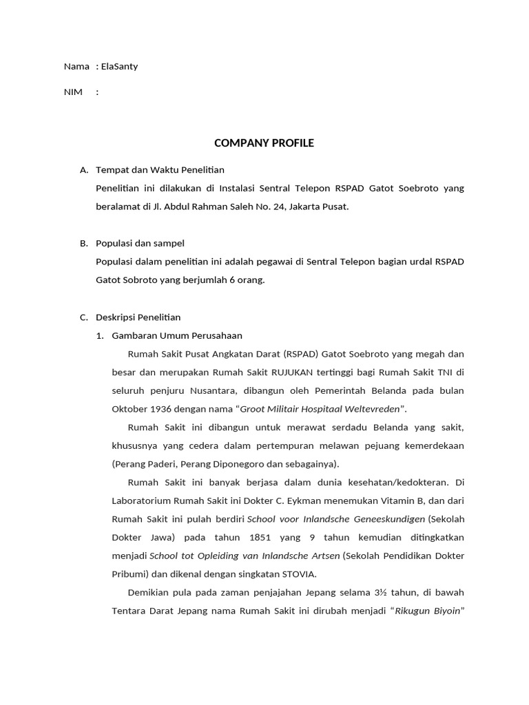 COMPANY PROFILE Sentral Telpon | PDF | Health Care | Wellness