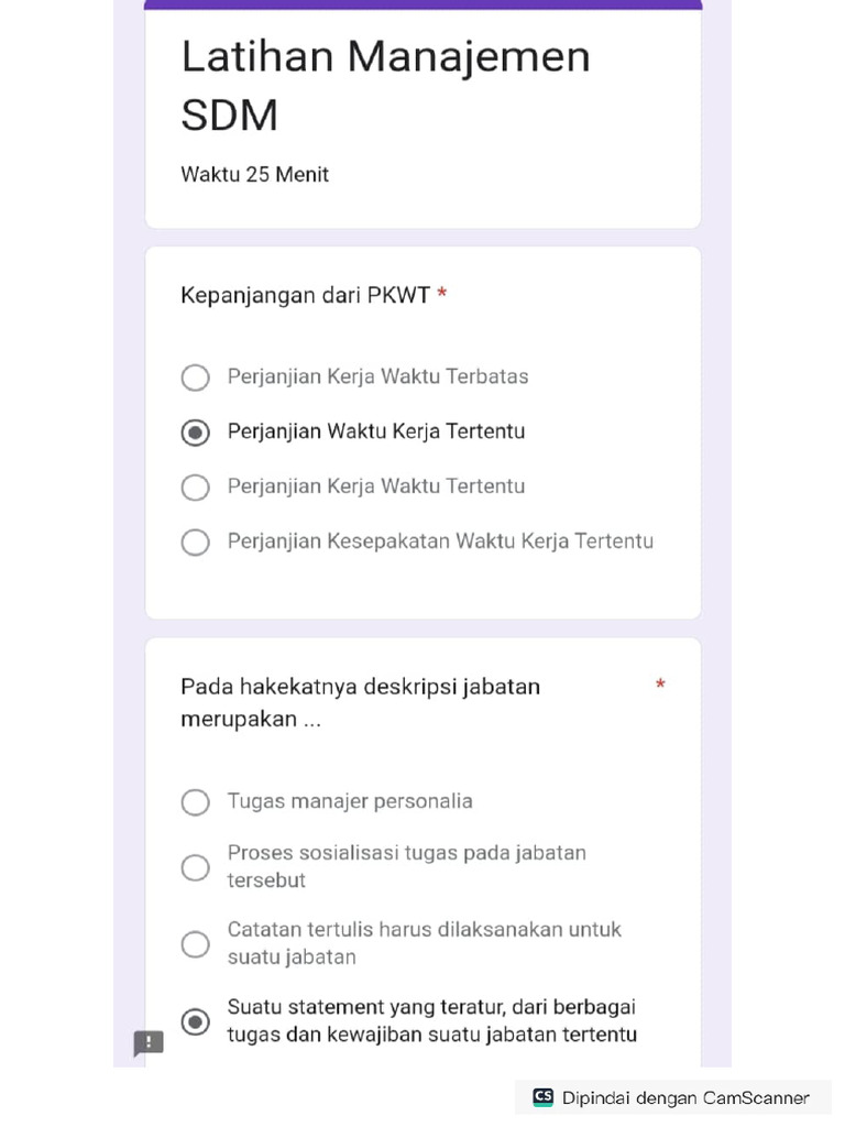 Latihan Soal MSDM | PDF