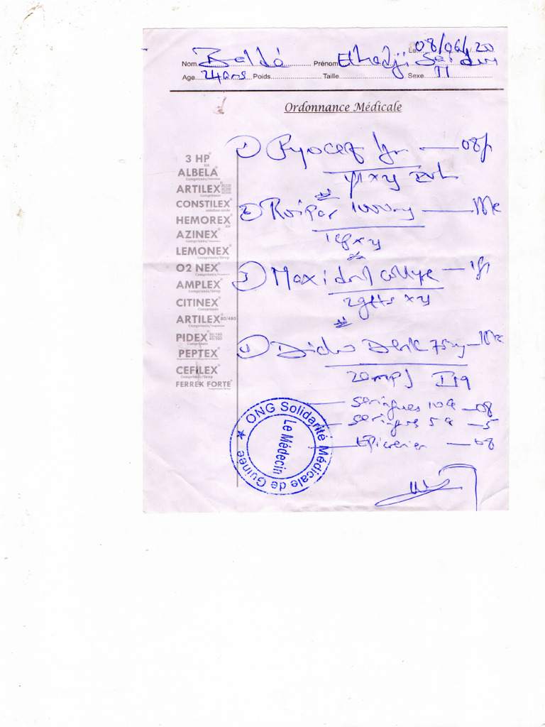 Ordonnance Médicale | PDF