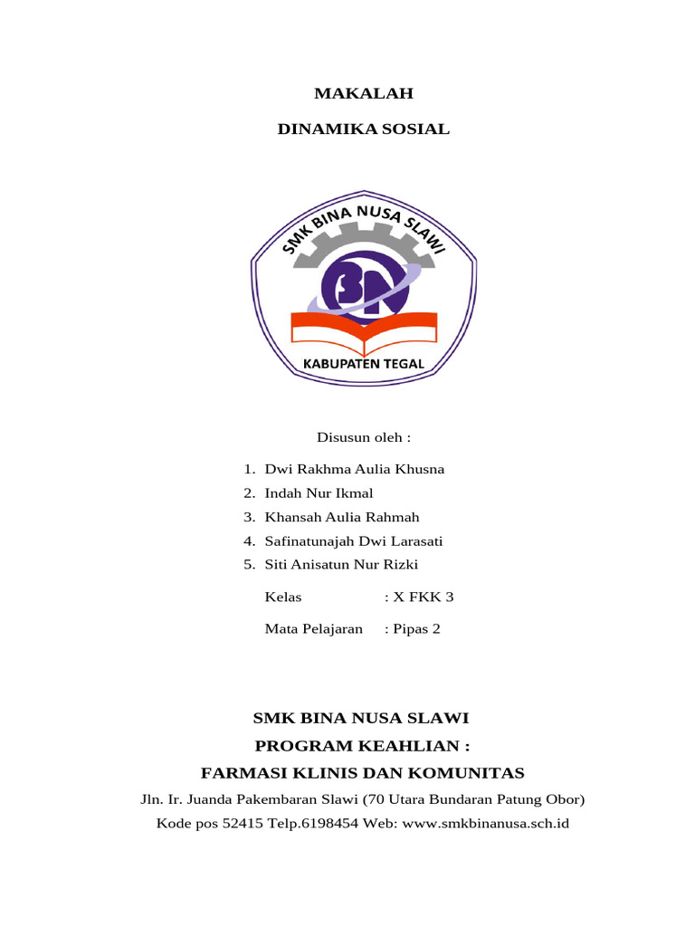 Cover Makalah Binus | PDF