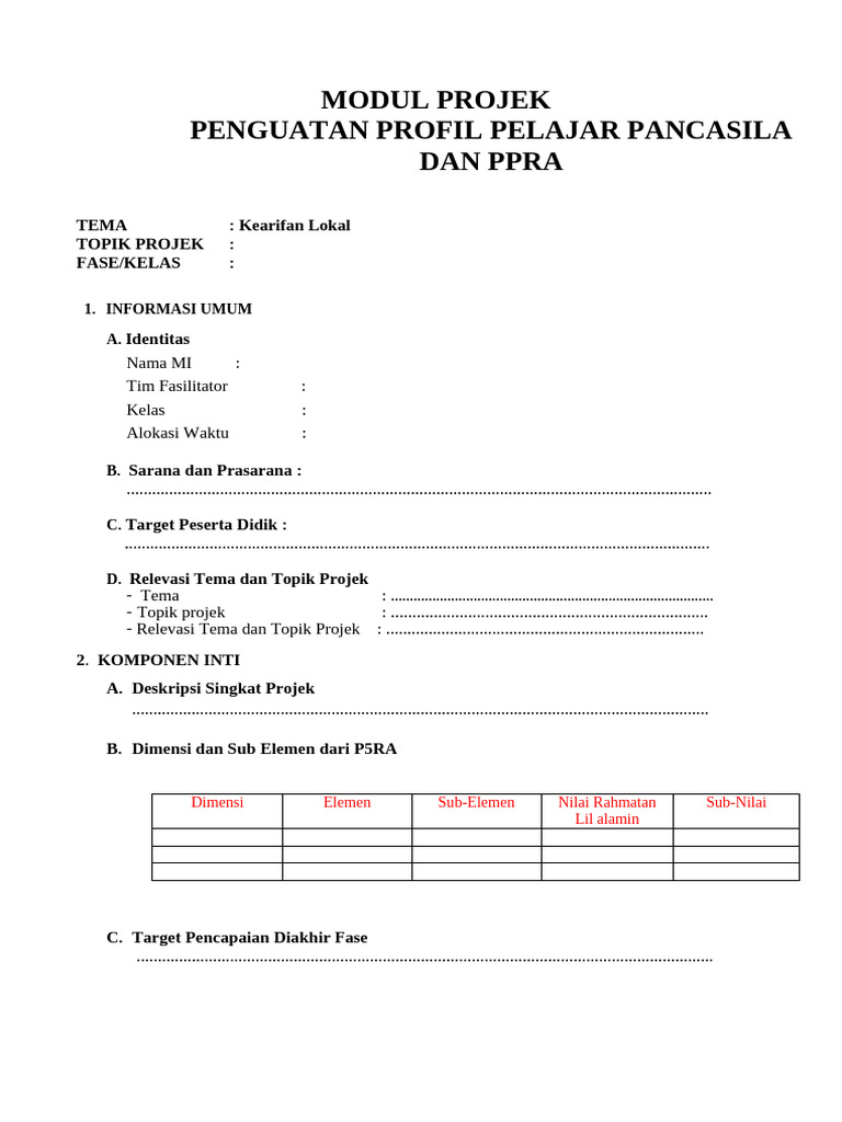 MODUL P5RA - Ken | PDF