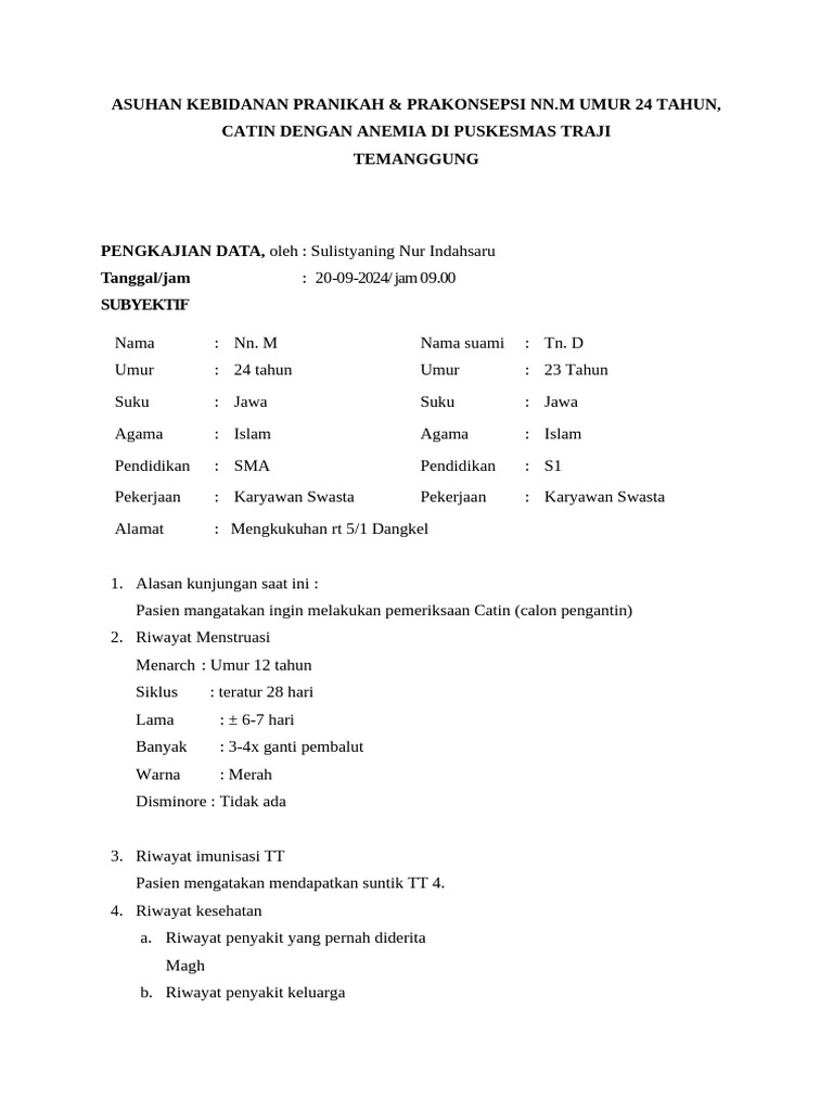 ASKEB Pranikah 1 CATIN 1 - Indah 2410101079 | PDF