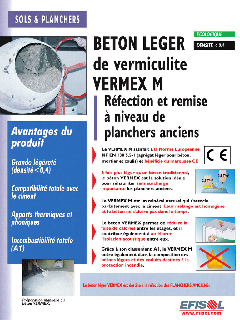 Efisol - Béton Léger Vermex | PDF