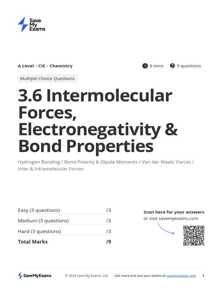 3 6 Intermolecular Forces Electronegativity and Bond Properties RZTC 6qRW NjVU9s | PDF