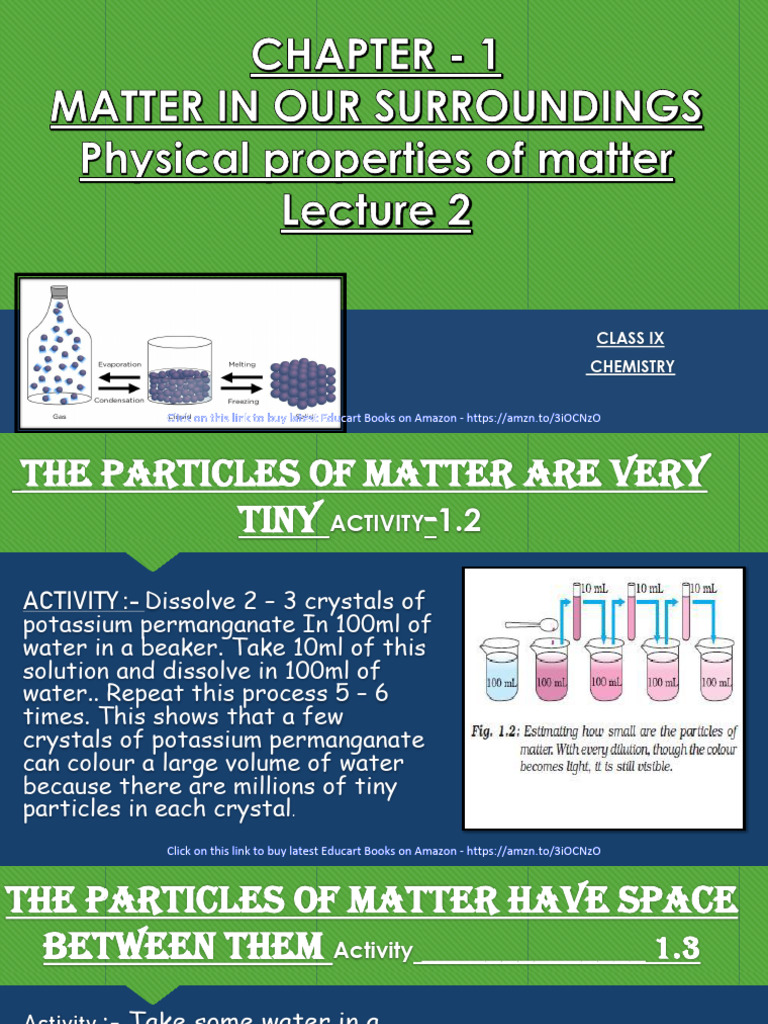 Chapter 1 - Matter In Our Surroundings (Practical Work) | PDF