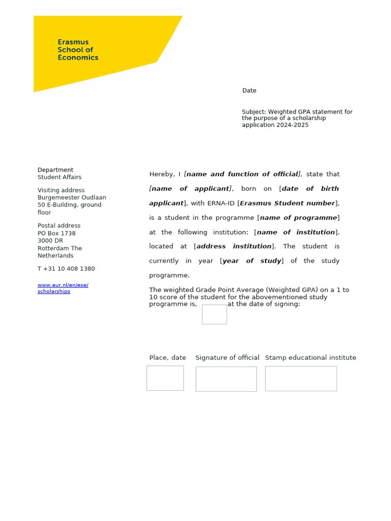 Template Gpa Statement 2 | PDF