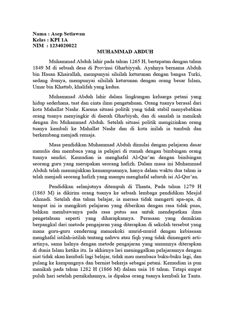 Asep Setiawan - Muhammad Abduh Dan Rasyid Ridha | PDF