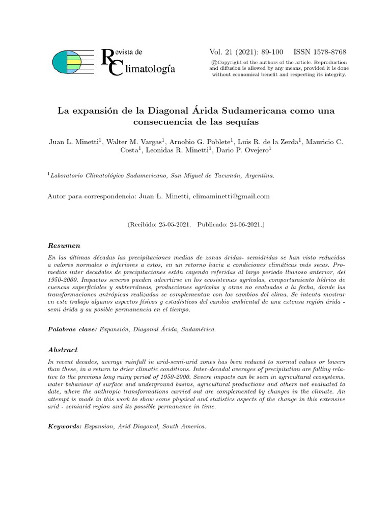 Diagonal Àrida Sudamericana | PDF