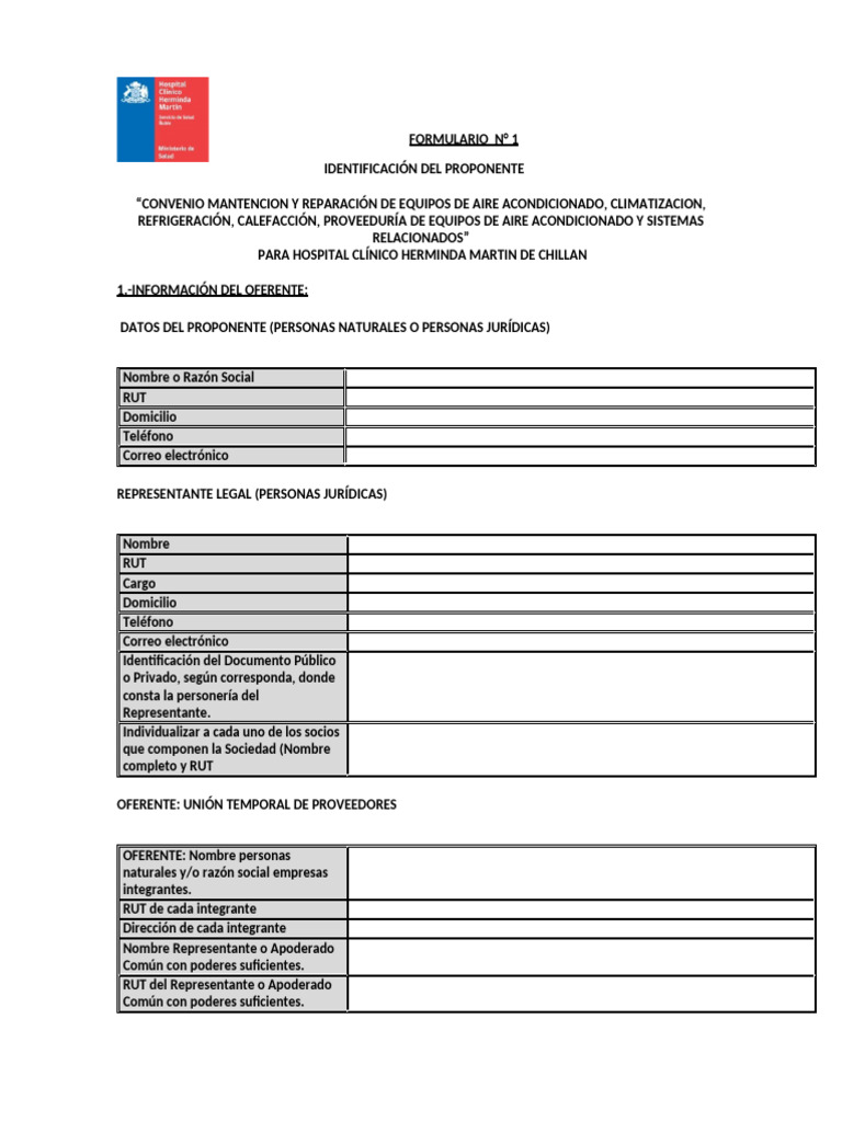 Formulario N°1 | PDF