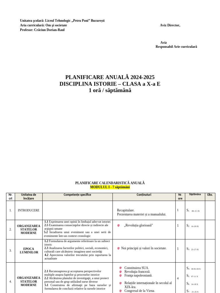Planificare CL A X A E | PDF
