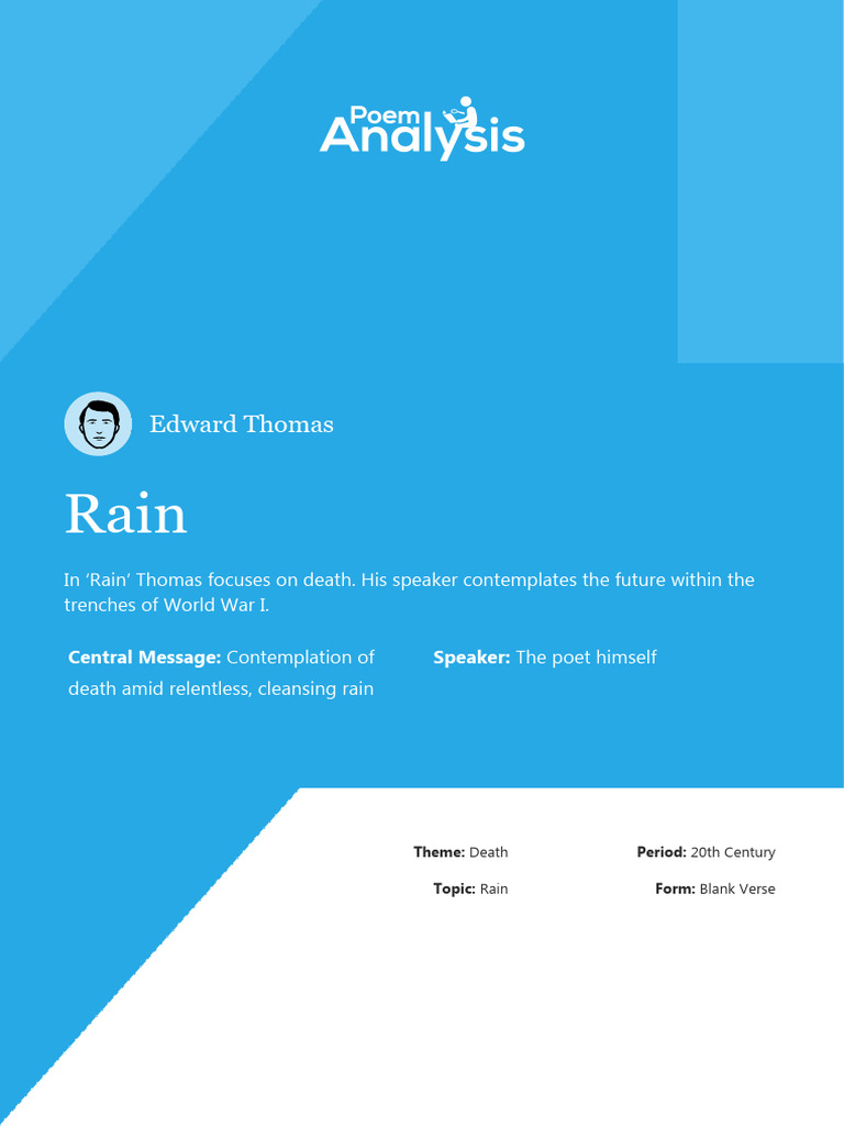 Rain by Edward Thomas Poetry+ Guide | PDF