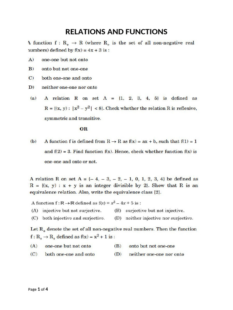 Relations and Functions | PDF