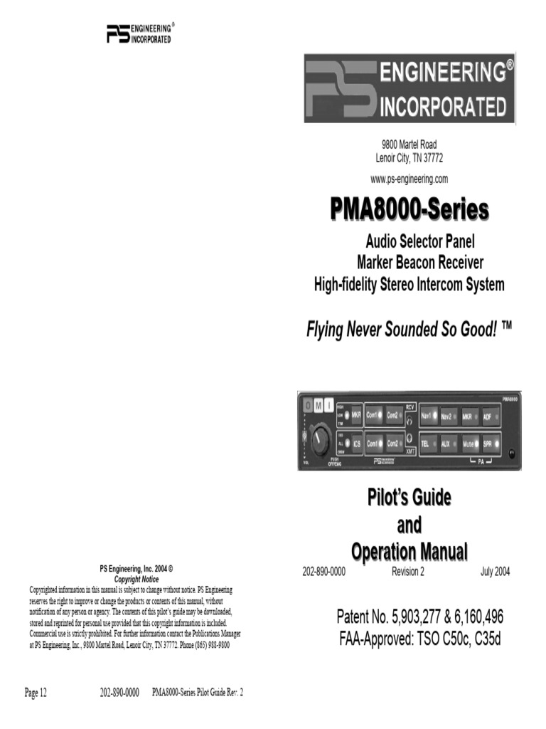 PS Engineering 8000 Manual | PDF