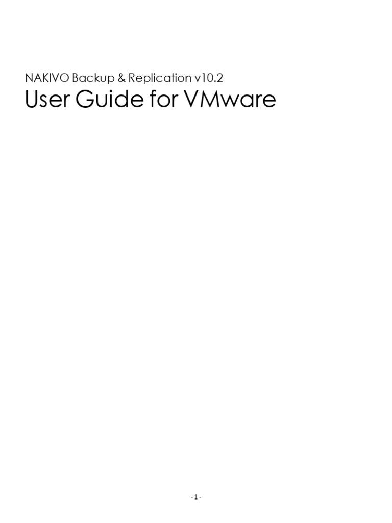 Vmware Backup User Guide | PDF