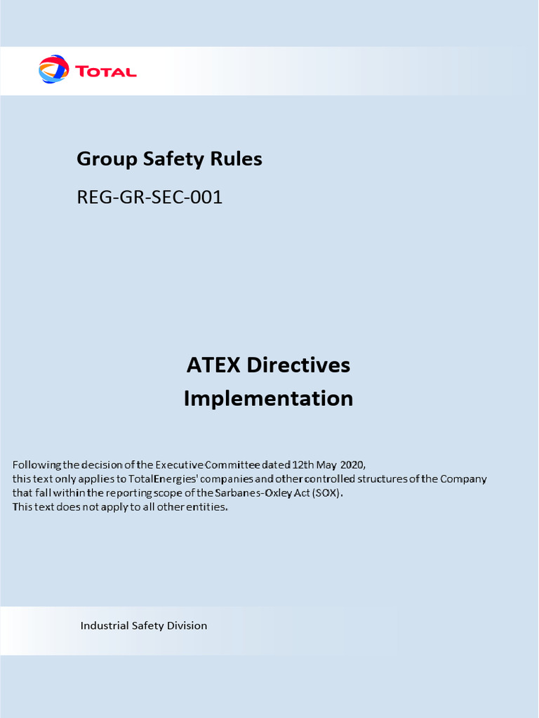 ATEX Directives Implementation | PDF