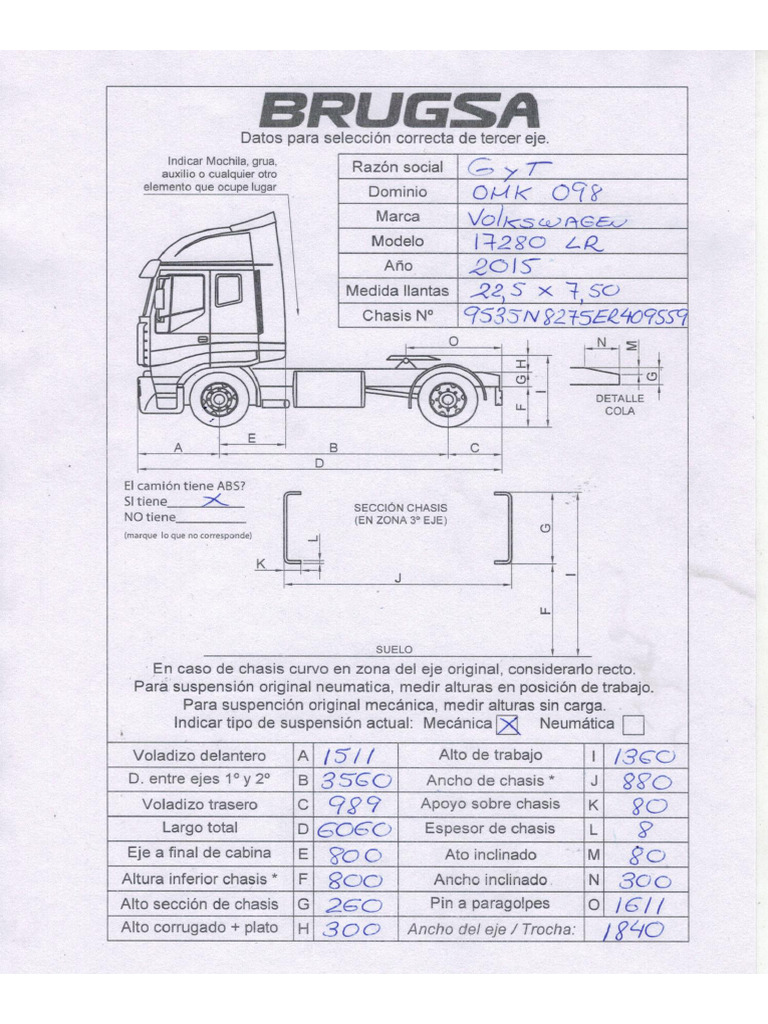 Medidas Tercer Eje | PDF