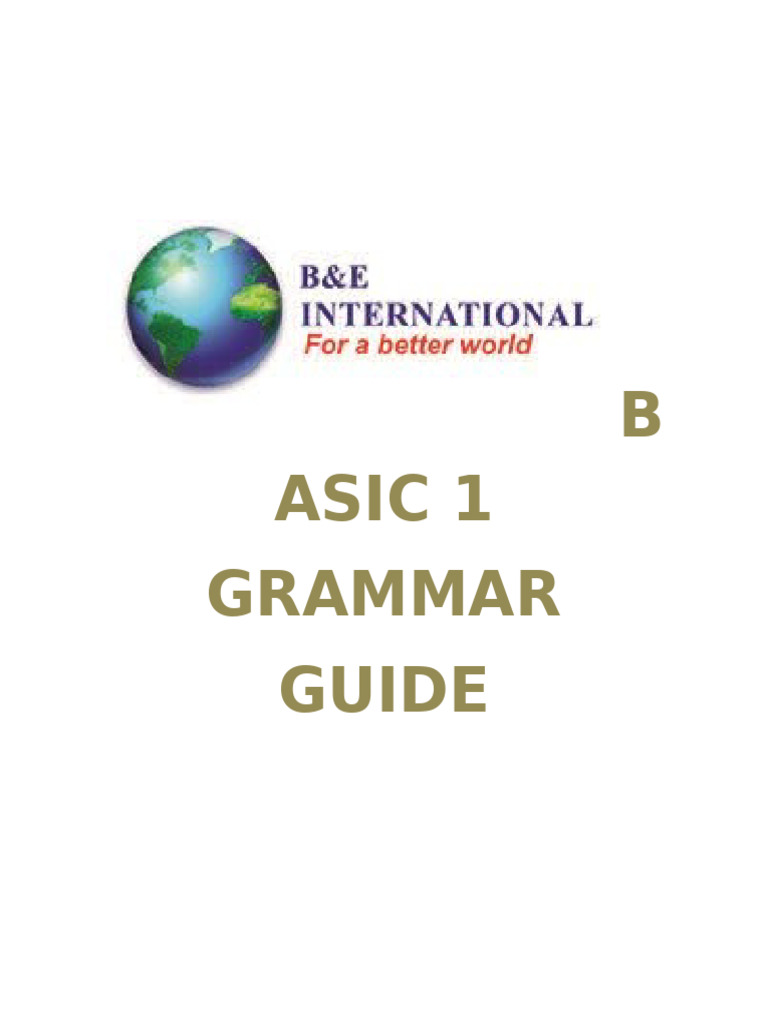 Grammar Guide - Basic 1 | PDF | Pronoun | Language Arts & Discipline
