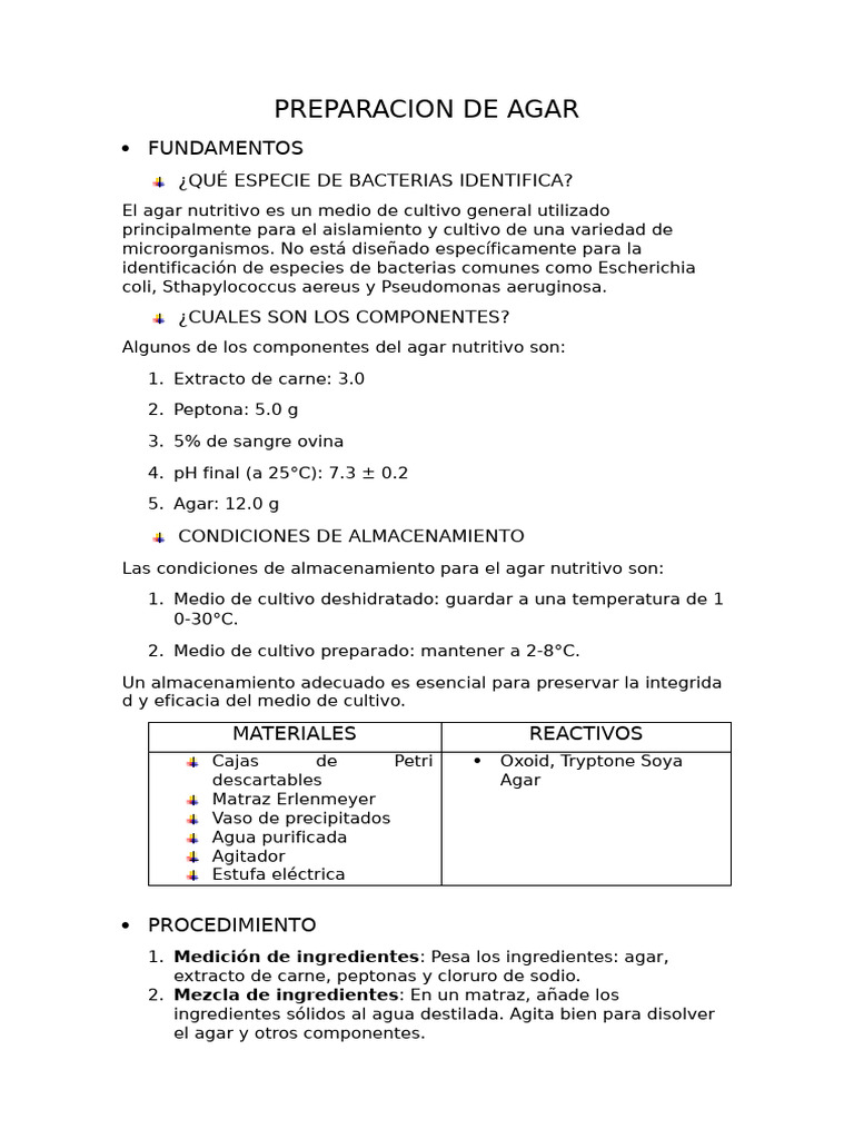 Preparacion de Agar | PDF