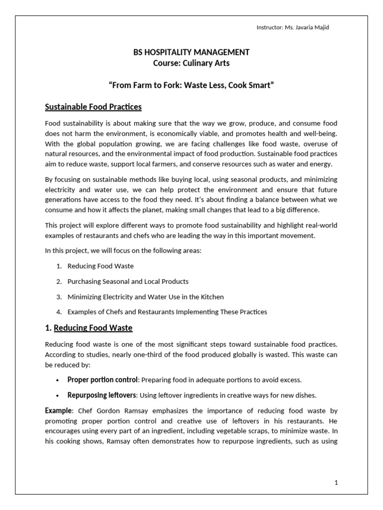 Culinary Arts (Project) | PDF