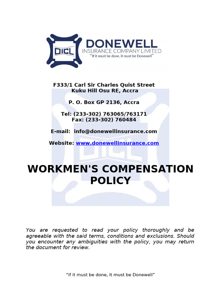 Workmen'S Compensation Policy | PDF