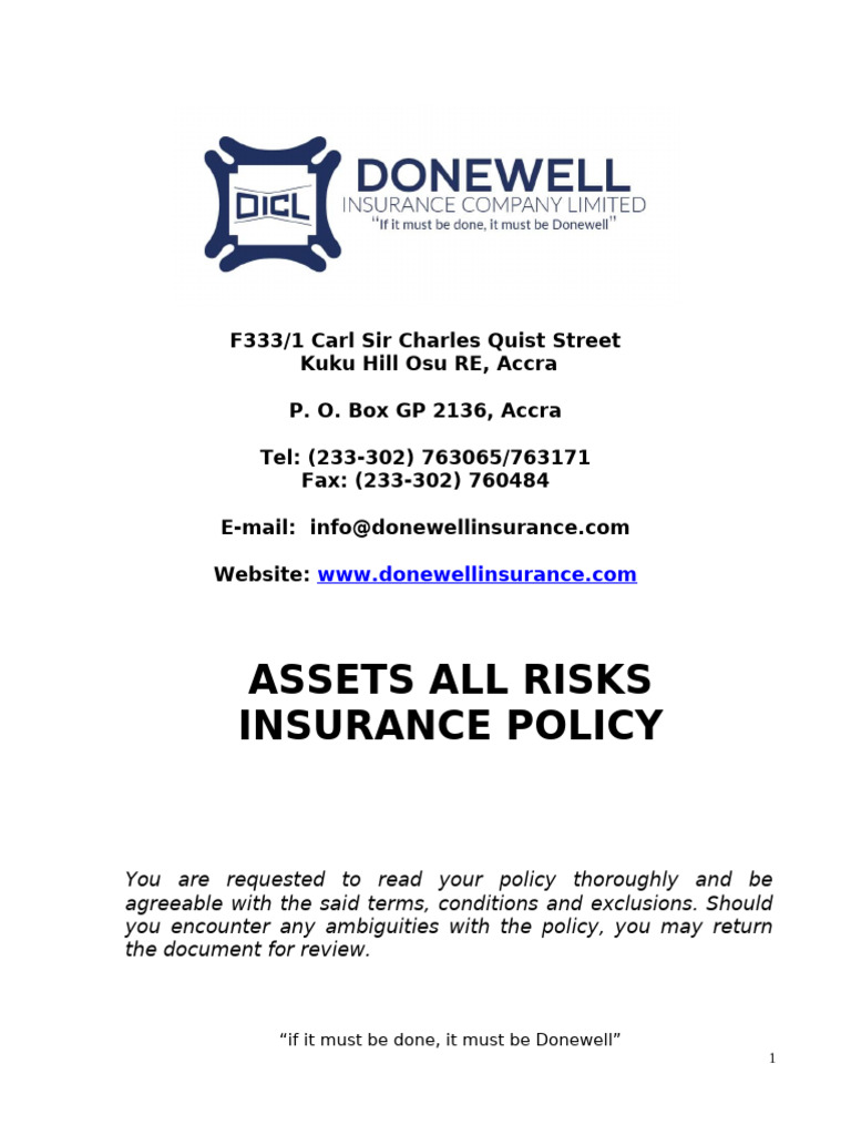 Assets All Risks | PDF