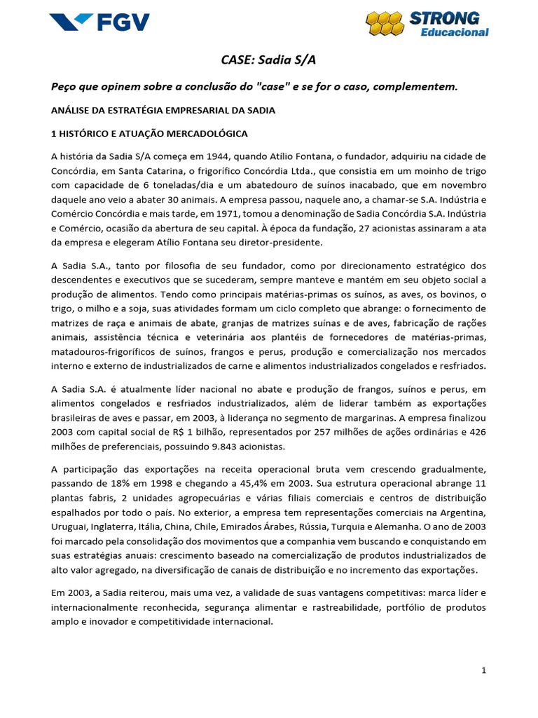 Case Sadia Nap | PDF