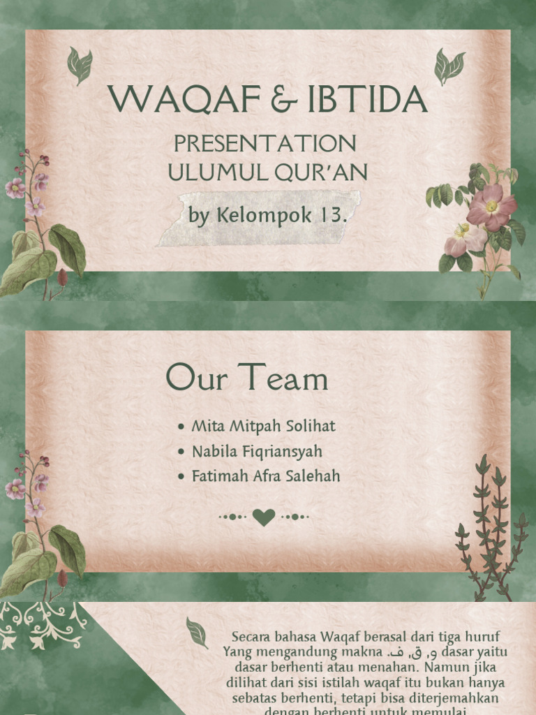 Power Point Waqaf & Ibtida | PDF