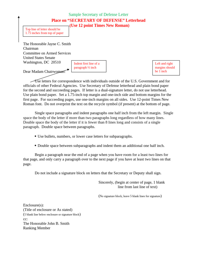 Secdef Letter | PDF