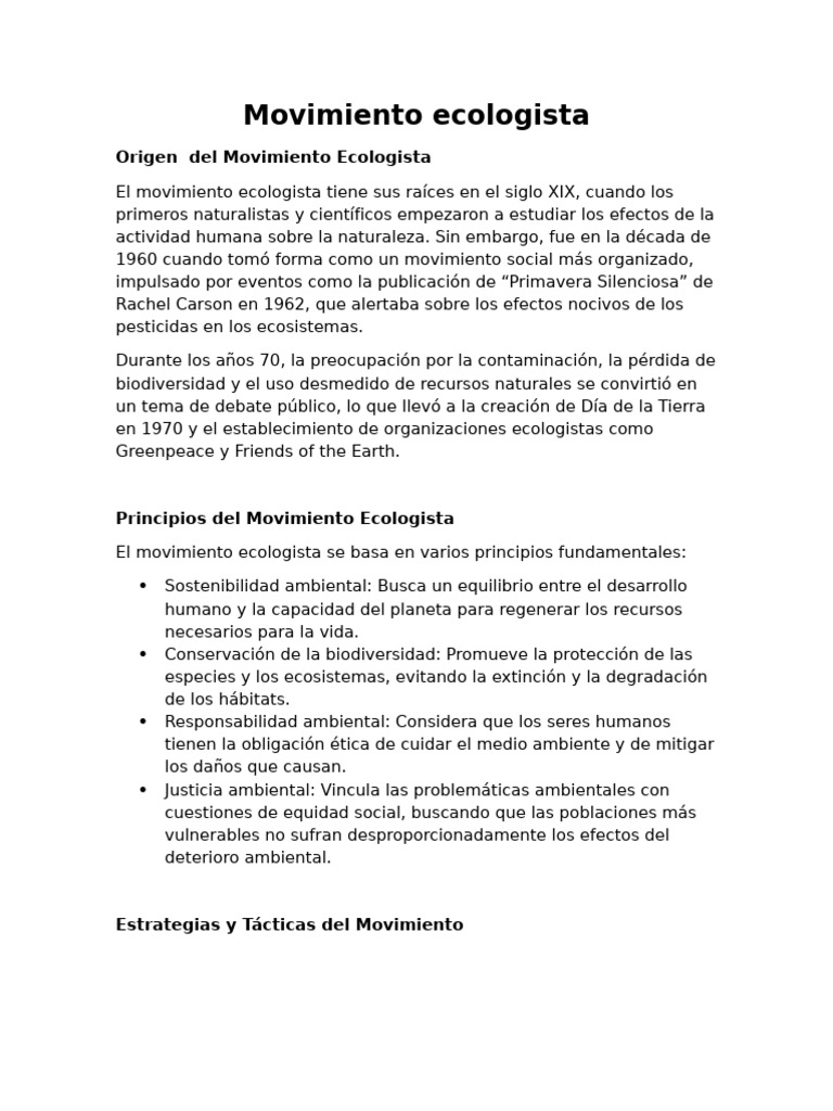 Movimiento Ecologistas (DR) | PDF