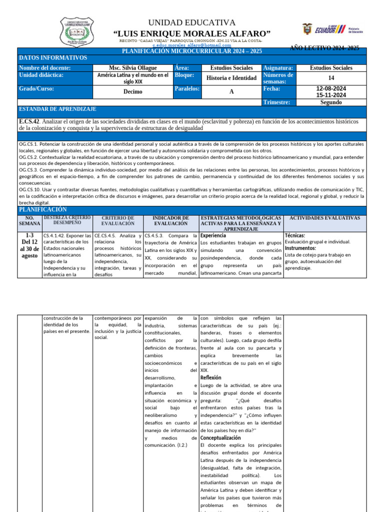 PLANIFICACION EESS 10mo SEGUNDO TRIMESTRE | PDF