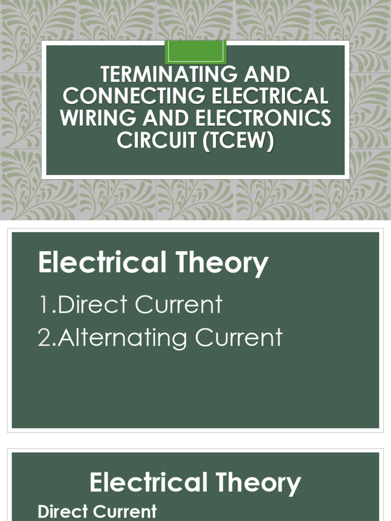Module 1 Terminating And Connecting Electrical Wiring And Electronics Circuit Pdf