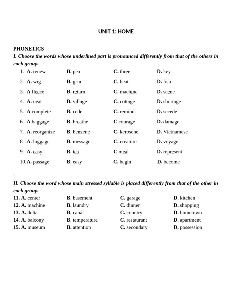 UNIT 1-PHONETIC | PDF