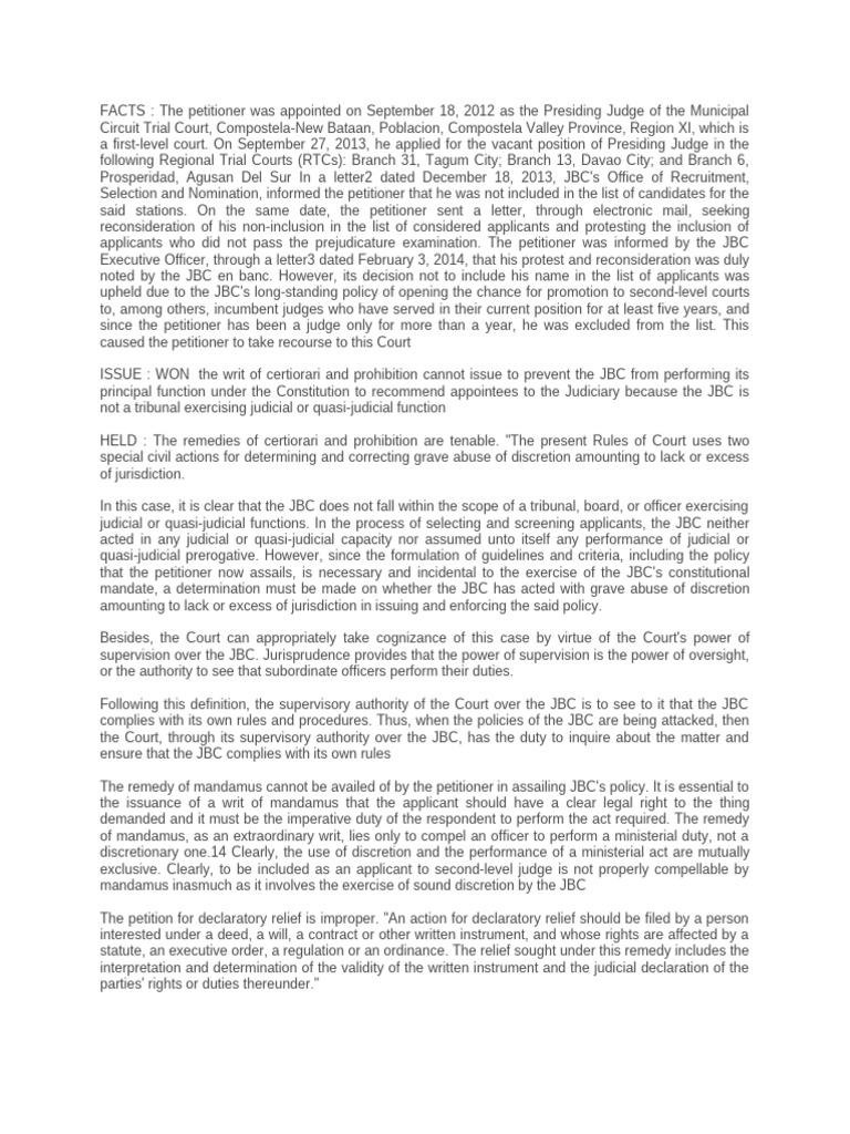 Ferdinand Villanueva Vs JBC | PDF