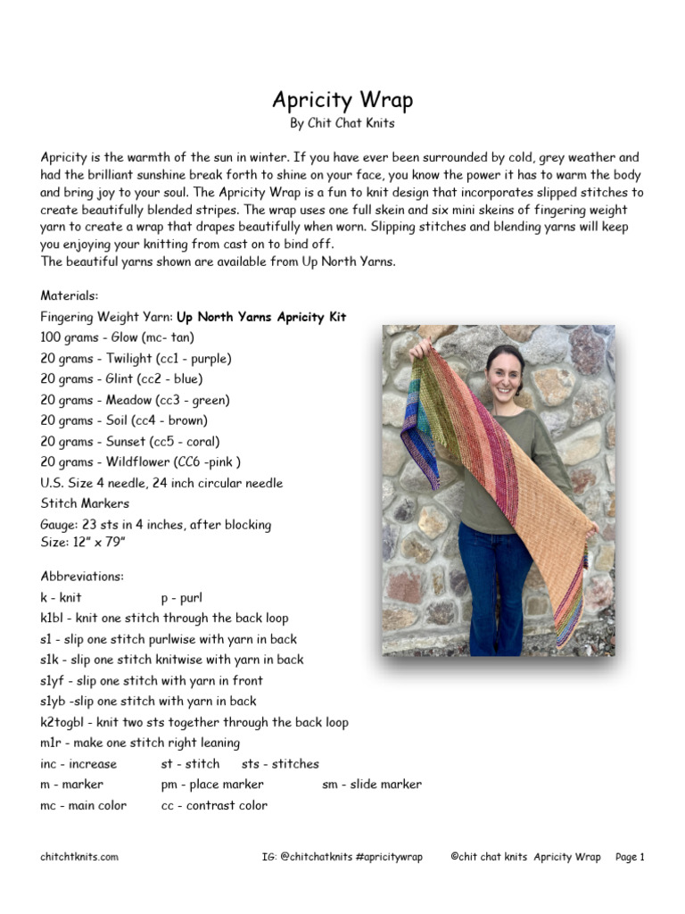 Apricity Wrap Final | PDF | Knitting | Yarn