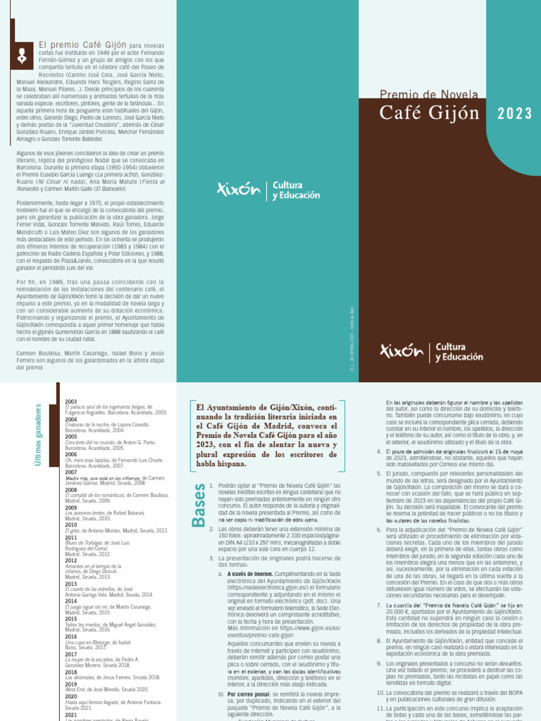 Triptico Cafe Gijon - 2023 | PDF