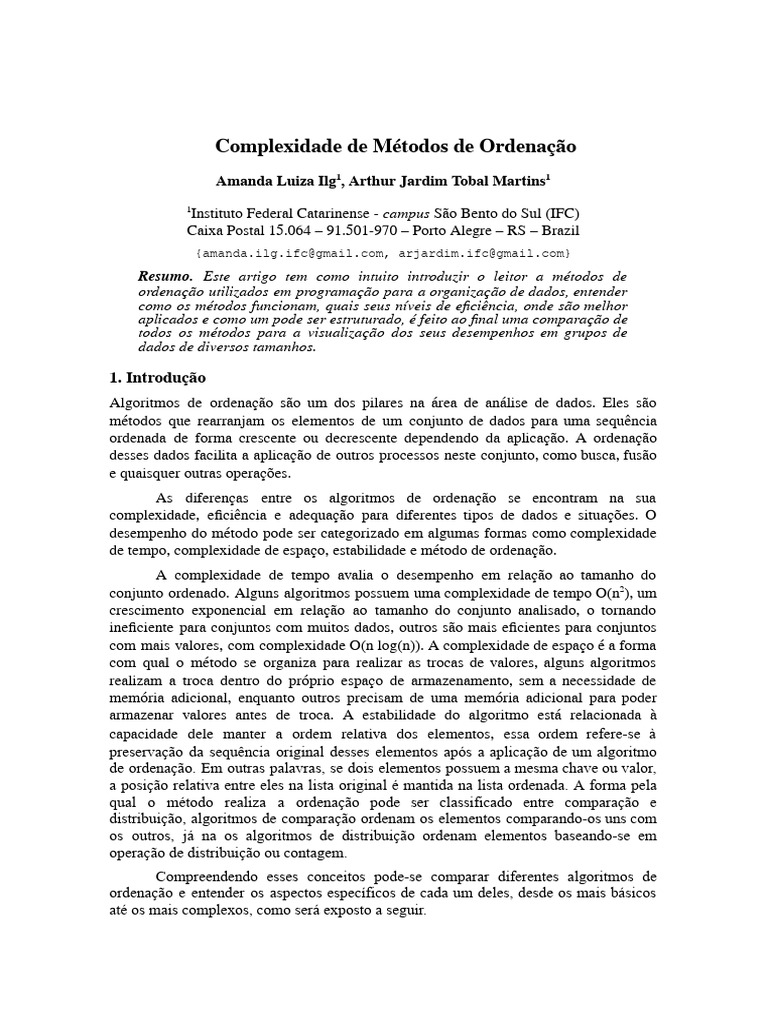 Artigo Estrutura Dados II | PDF