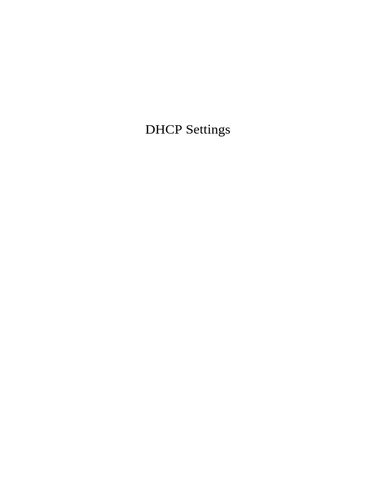 23 DHCP Settings | PDF