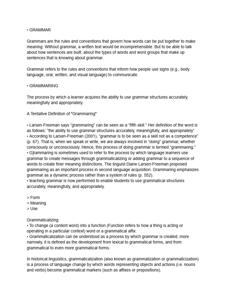 Grammar 1 | PDF | Grammar | Language Mechanics