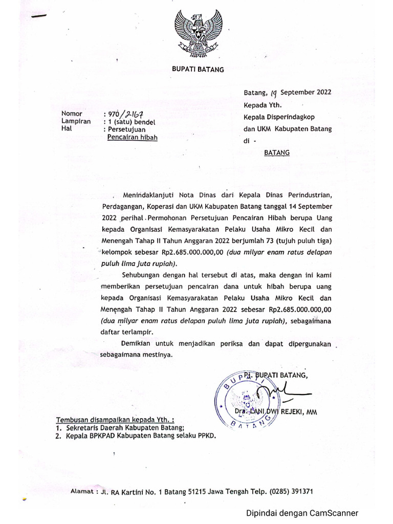 Hibah UMKM Kab.Btg 2022-2 | PDF