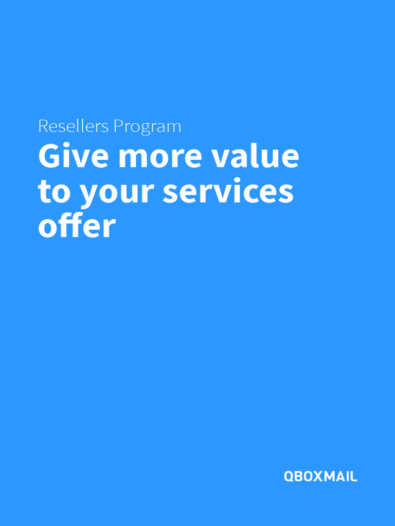Resellers Program Qboxmail | PDF