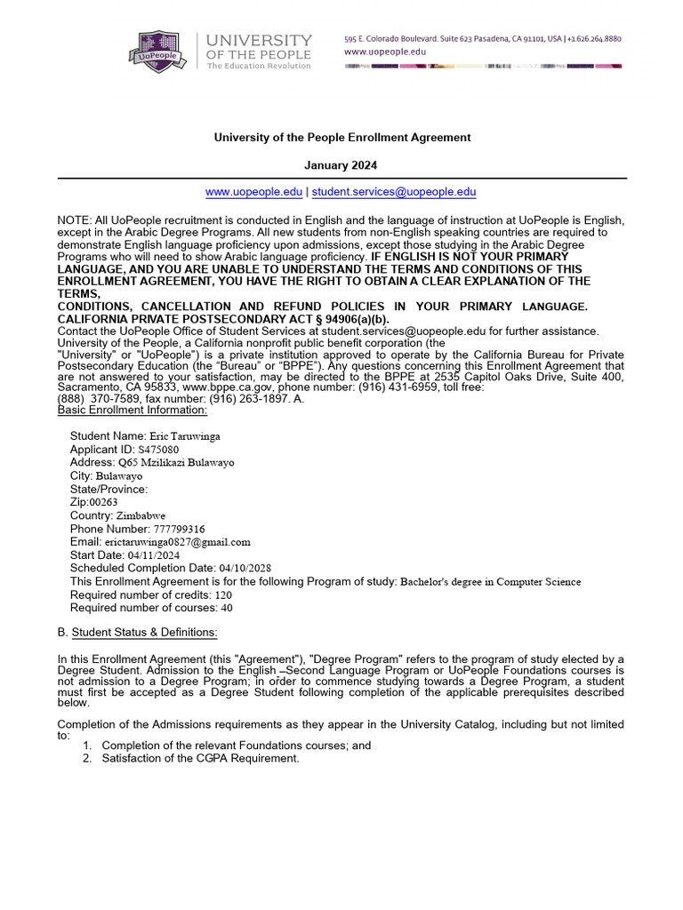 Enrollment Agreement | PDF