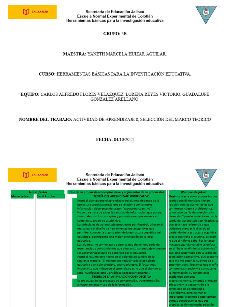 FVCA - 0410 - Uni1 - Act8 - Marco Teorico | PDF