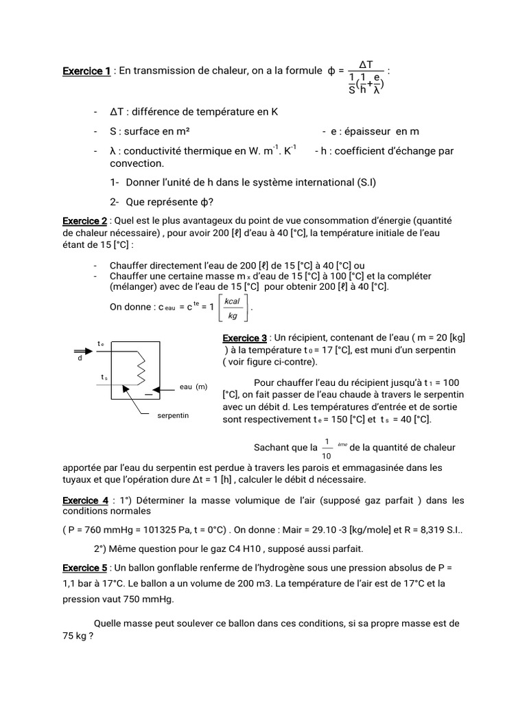 TD Thermo A Envoyer | PDF