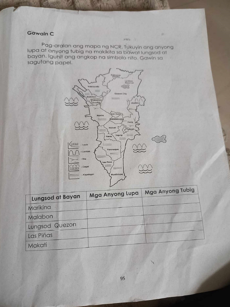MAPA NG NCR Na May Anyong Lupa at Tubig Grade 3 | PDF