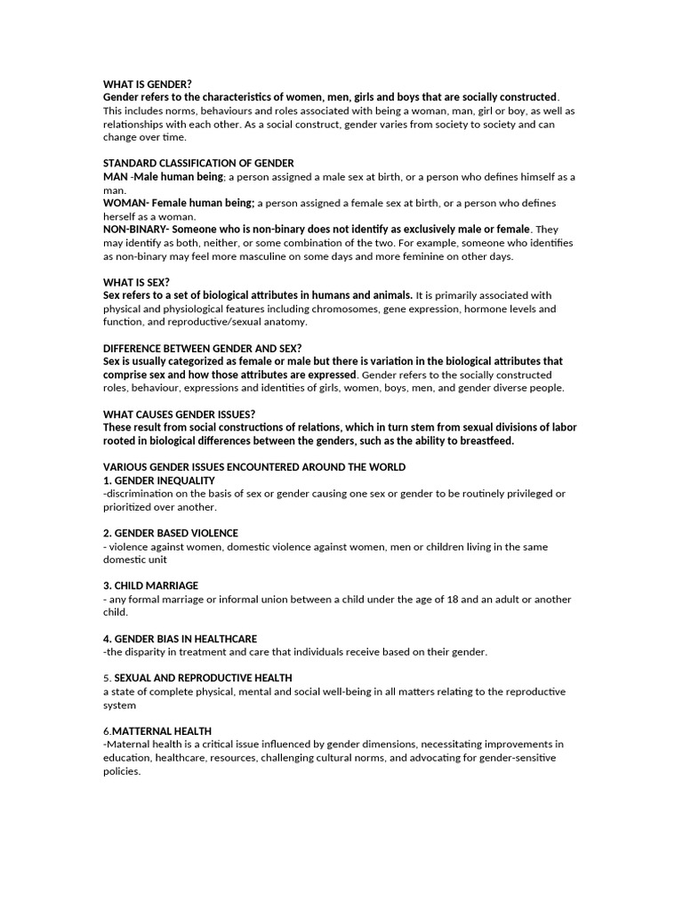 Gender and Gender Issues | PDF
